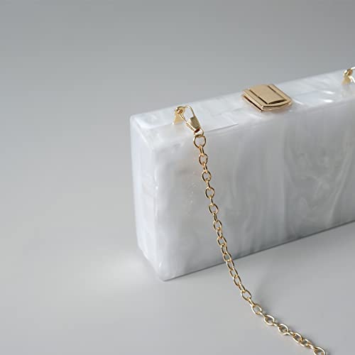 Fashion Accessory Women Bag Acrylic White Solid Night Dinner Handbag Woman Wedding Evening Bag Trendy Party Clutch Purse