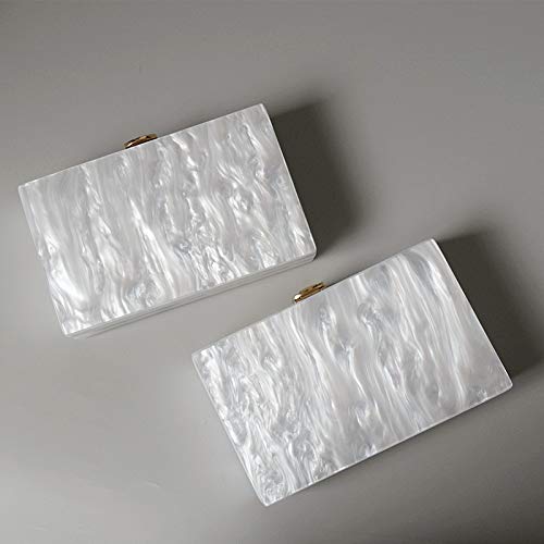 Fashion Accessory Women Bag Acrylic White Solid Night Dinner Handbag Woman Wedding Evening Bag Trendy Party Clutch Purse