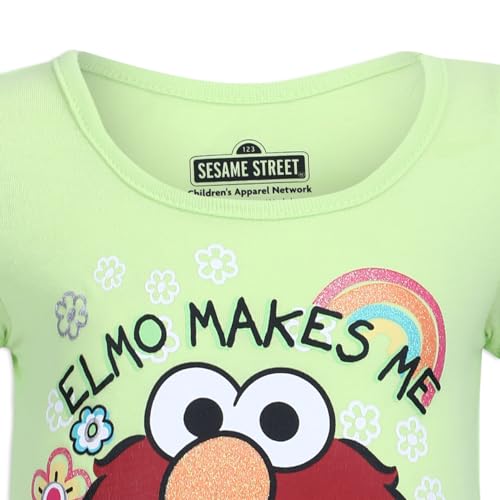 Sesame Street Girls' Modern/Fitted, Green Elmo Smile, 12 Months