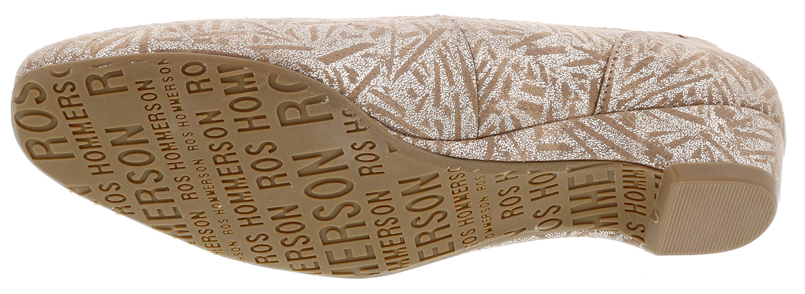 Ros Hommerson Women's Tabitha Tan Foil Print Textile Dress-Casual Wedge Pump, 12 X-Narrow (4A) US
