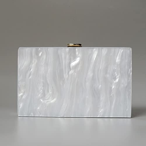 Fashion Accessory Women Bag Acrylic White Solid Night Dinner Handbag Woman Wedding Evening Bag Trendy Party Clutch Purse