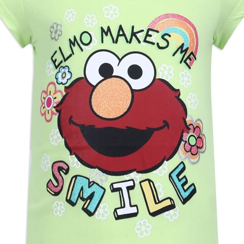 Sesame Street Girls' Modern/Fitted, Green Elmo Smile, 12 Months