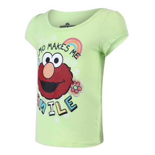 Sesame Street Girls' Modern/Fitted, Green Elmo Smile, 12 Months