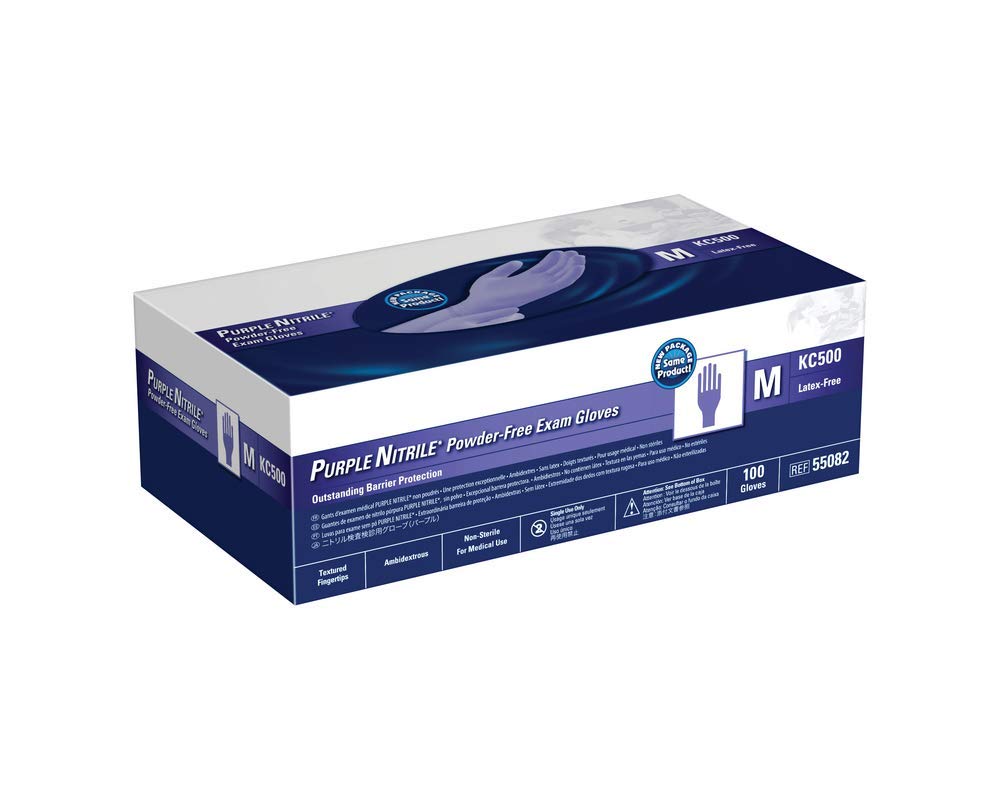 Halyard Health Purple Nitrile Exam Gloves, Box/100 SIZE MEDIUM (PACK OF 10)