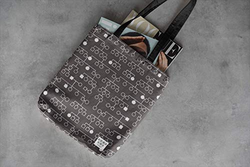 Family Tree Tote Bag - 15x15 inch Pedigree Purse for Genetics and Science Lovers, Girls in STEM