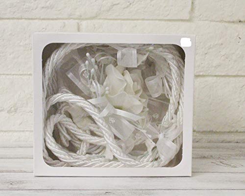 Beautiful Pure All White Intertwine Embellishment Accent Rope Migajon Lazo Wedding Lasso Traditional Lazos De Boda Tradicional Bridal Gift Box Union