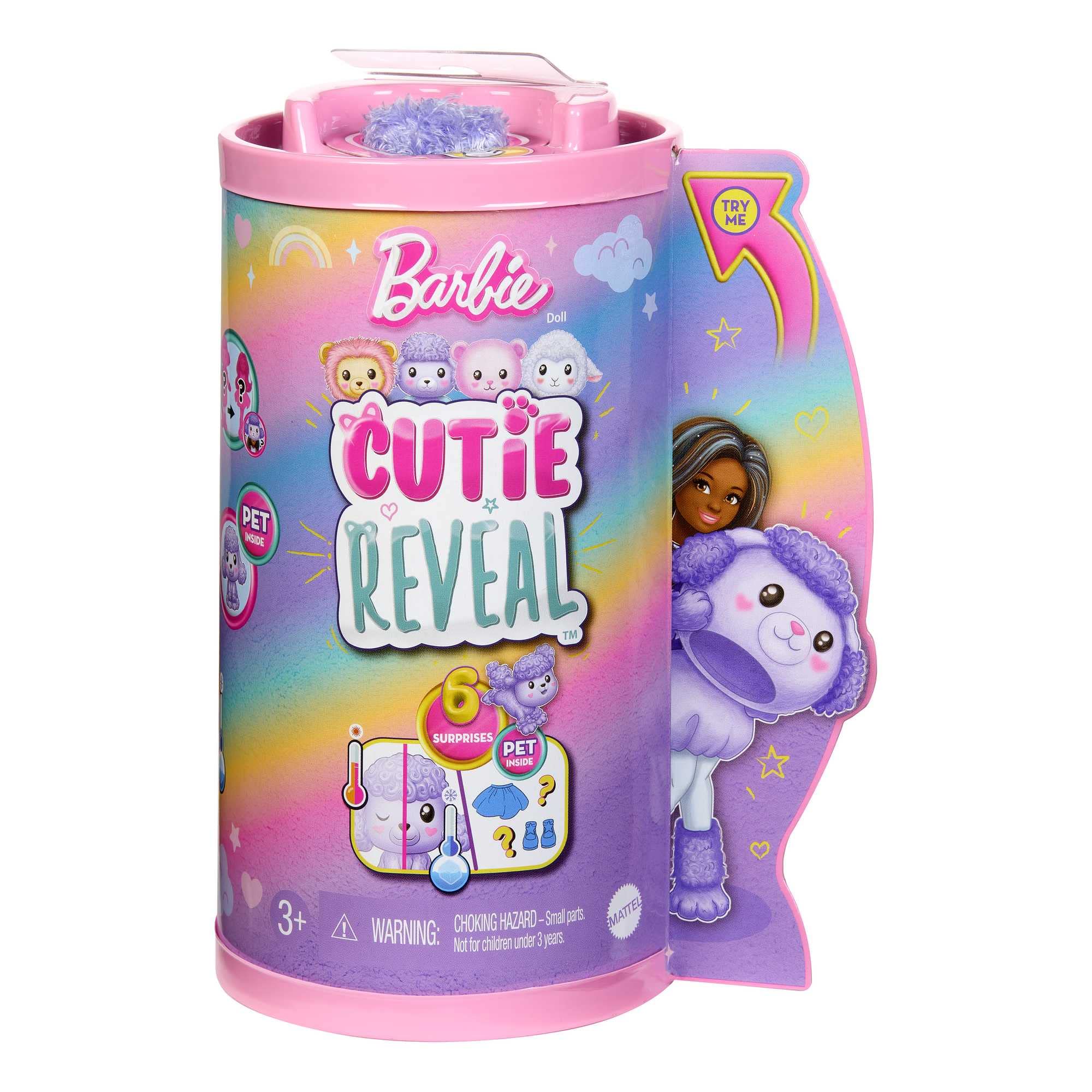 Barbie Cutie Reveal Chelsea Doll & Accessories, Poodle Plush Costume & 6 Surprises Including Color Change, Cozy Cute Tees Series