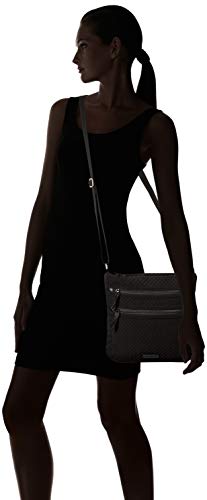 Vera Bradley Women's Microfiber Triple Zip Hipster Crossbody Purse, True Black, One Size