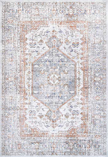 nuLOOM Jacquie Vintage Floral Area Rug, 9' x 12', Silver