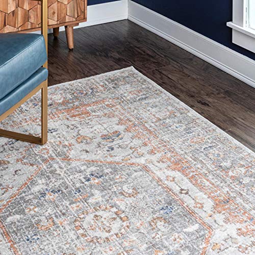 nuLOOM Jacquie Vintage Floral Area Rug, 9' x 12', Silver