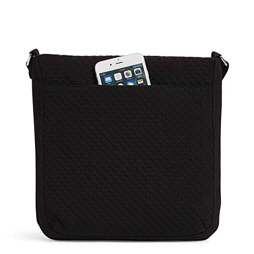 Vera Bradley Women's Microfiber Triple Zip Hipster Crossbody Purse, True Black, One Size