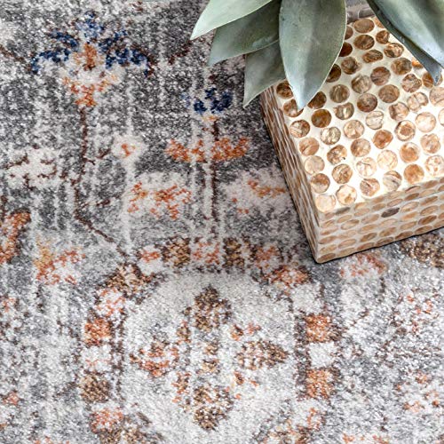 nuLOOM Jacquie Vintage Floral Area Rug, 9' x 12', Silver