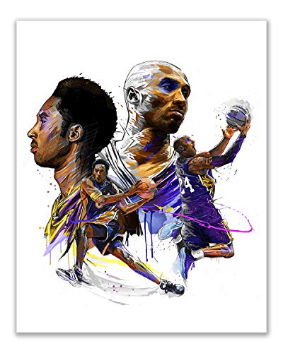 Kobe Bryant Watercolor Wall Art Decor Prints - Set Of 4 (8x10) Inch Poster Photos