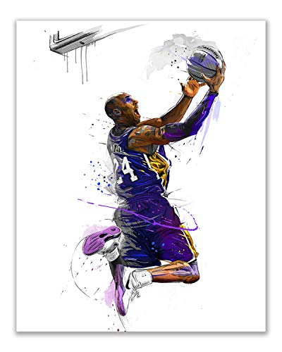 Kobe Bryant Watercolor Wall Art Decor Prints - Set Of 4 (8x10) Inch Poster Photos