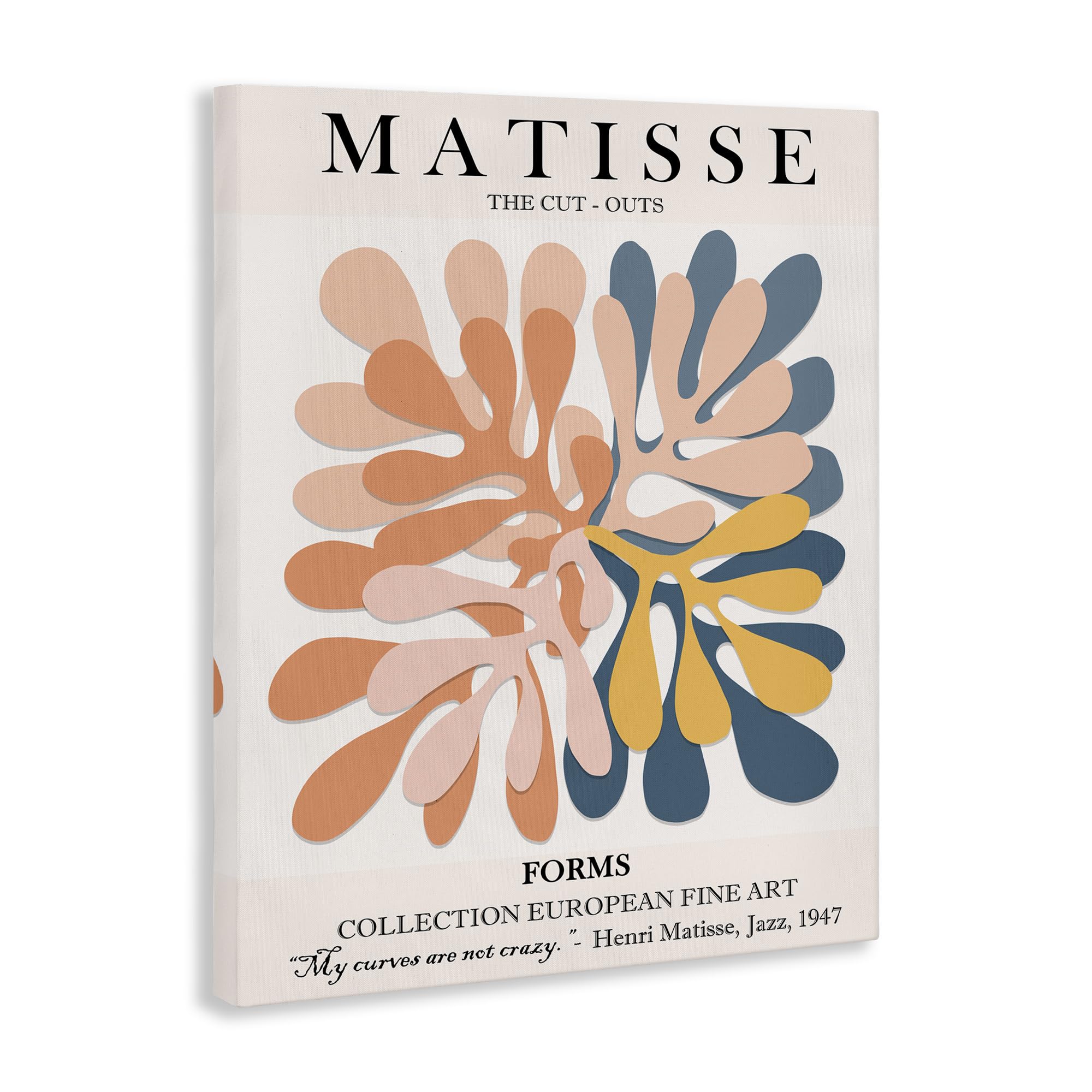 Stupell Industries Classical Matisse Painting Cut Out Forms Traditional Abstract, Designed by ROS Ruseva Canvas Wall Art, 24x30, Orange