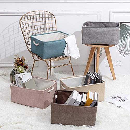 Dingtuo Storage Bins Foldable Organizer Containers with Handles Storage Basket Cube Set of 3 Gray M 14.2x10.2x6.3in