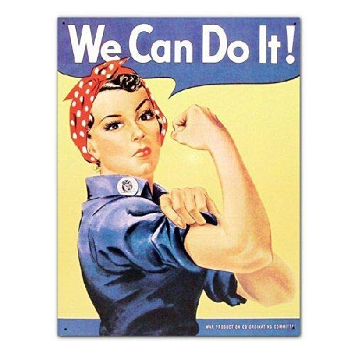PixDecor Rosie The Riveter We Can Do It WW2 Military Retro Vintage Look Style Metal Tin Sign 16x12in Retro Metal Vintage Sign