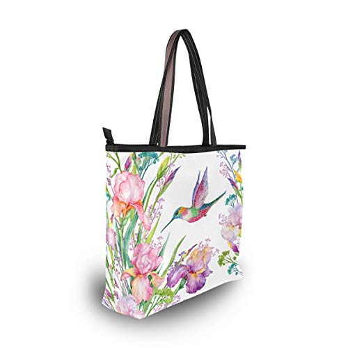 Spring Hummingbird Birds Flowers Handbags and Purse for Women Tote Bag Large Capacity Top Handle Shopper Shoulder Bag