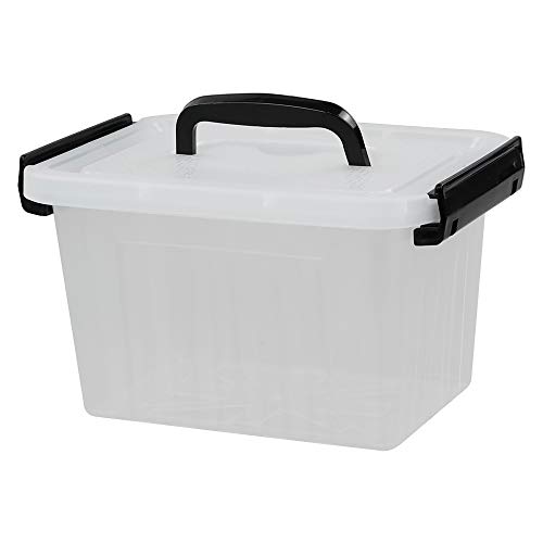Anbers 3 Quart Small Clear Storage Box with Lid, Set of 6
