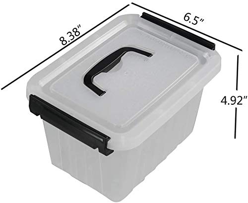 Anbers 3 Quart Small Clear Storage Box with Lid, Set of 6