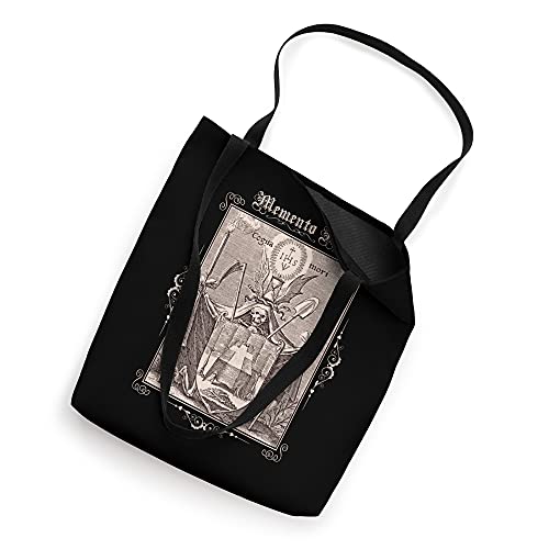Memento Mori Skeleton Hourglass Gothic Witchy Dark Academia Tote Bag