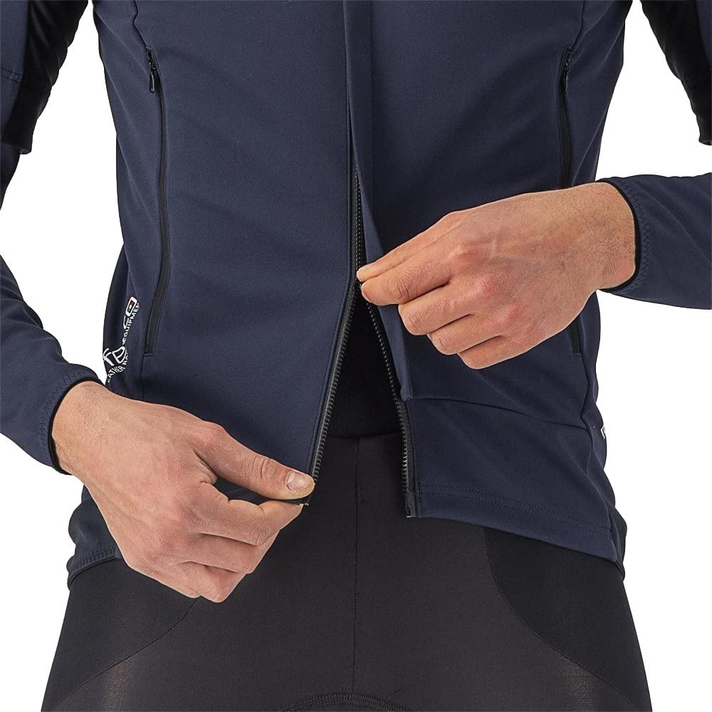 Castelli Perfetto Ros Convertible Jacket - Men's Belgian Blue/Silver Gray, M
