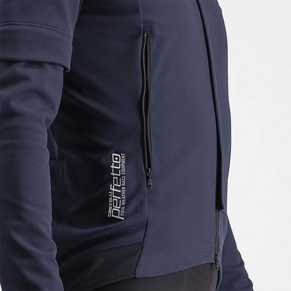 Castelli Perfetto Ros Convertible Jacket - Men's Belgian Blue/Silver Gray, M
