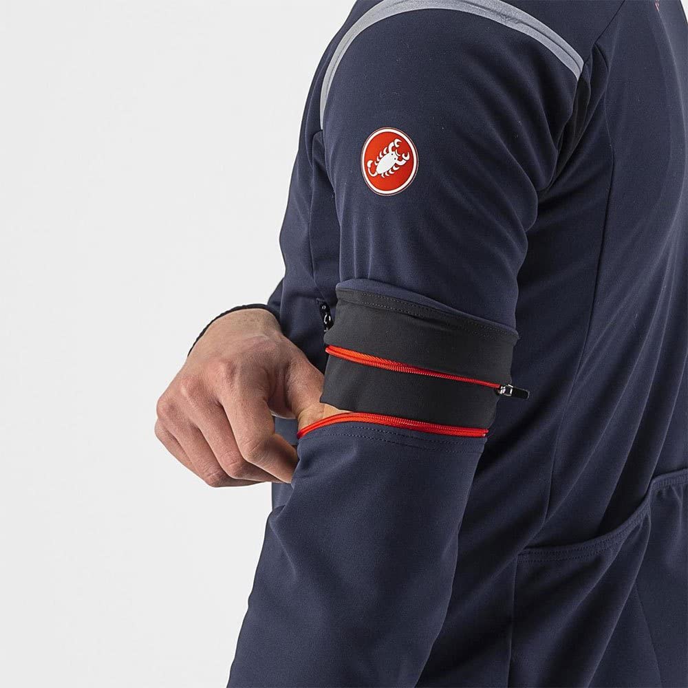 Castelli Perfetto Ros Convertible Jacket - Men's Belgian Blue/Silver Gray, M