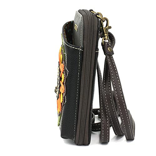 CHALA Wallet Crossbody Cell Phone Purse-Women Faux Leather Multicolor Handbag with Adjustable Strap (Sunflower - Black)