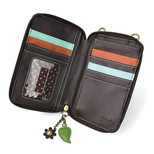 CHALA Wallet Crossbody Cell Phone Purse-Women Faux Leather Multicolor Handbag with Adjustable Strap (Sunflower - Black)