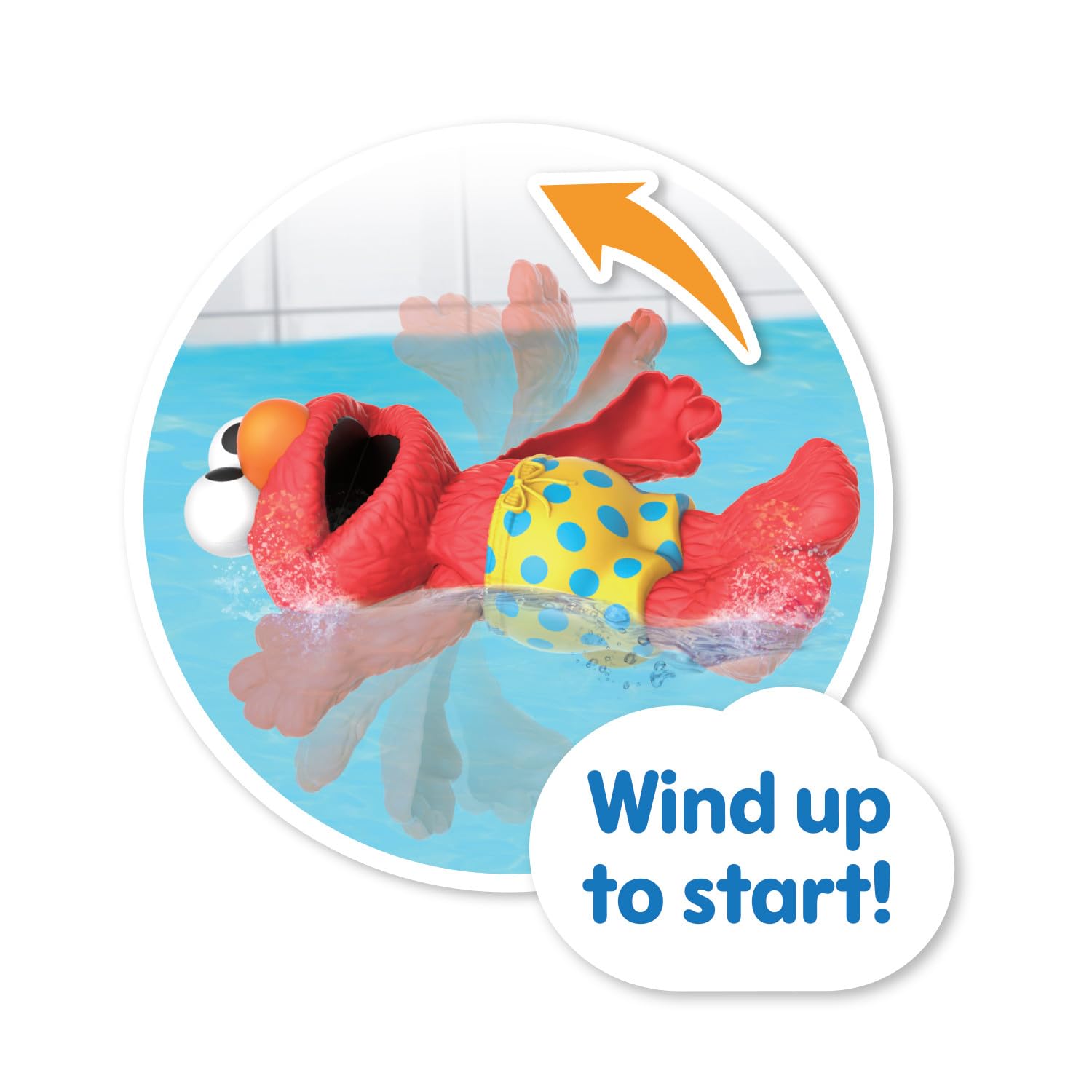 Sesame Street Swim and Splash 7-inch Elmo Wind Up Bath and Pool Toy, Kids Toys for Ages 2 Up by Just Play