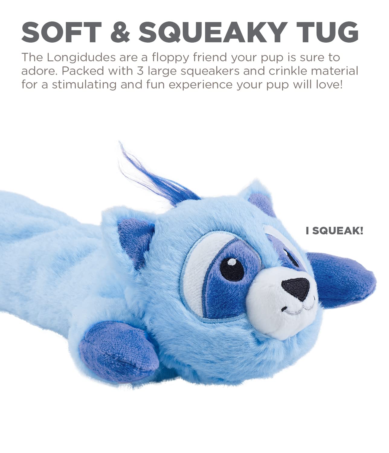 Outward Hound Longidudes Raccoon Plush & Squeaky Dog Tug Toy