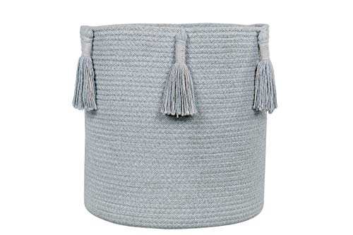 Lorena Canals Basket Woody Pearl Blue - Pearl Blue - Baskets - 9" x Ø 9" - 97% Cotton, 3% Other Fibres