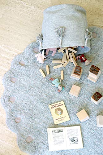 Lorena Canals Basket Woody Pearl Blue - Pearl Blue - Baskets - 9" x Ø 9" - 97% Cotton, 3% Other Fibres
