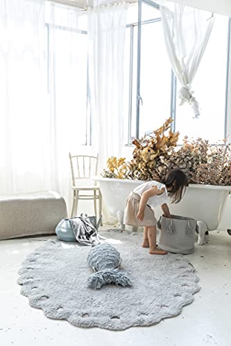 Lorena Canals Basket Woody Pearl Blue - Pearl Blue - Baskets - 9" x Ø 9" - 97% Cotton, 3% Other Fibres