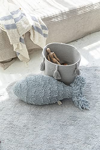 Lorena Canals Basket Woody Pearl Blue - Pearl Blue - Baskets - 9" x Ø 9" - 97% Cotton, 3% Other Fibres