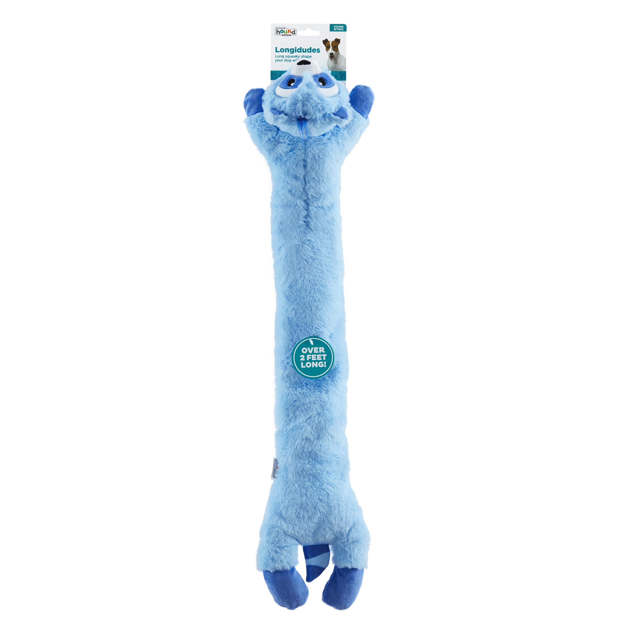 Outward Hound Longidudes Raccoon Plush & Squeaky Dog Tug Toy