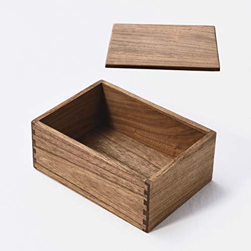 Kirigen Wood Stash Box with Lid - Decorative Boxes for Crafts, Sewing, Keepsake, Memory - Wooden DIY Storage Box Stash Jewelry - Wooden Boxes for Home Office Storage Dark Brown (SNH-DBR)