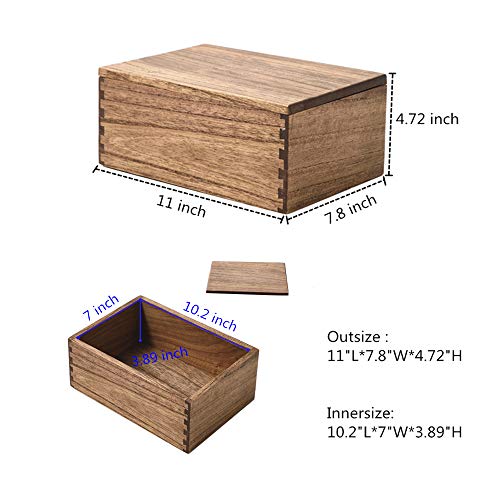 Kirigen Wood Stash Box with Lid - Decorative Boxes for Crafts, Sewing, Keepsake, Memory - Wooden DIY Storage Box Stash Jewelry - Wooden Boxes for Home Office Storage Dark Brown (SNH-DBR)