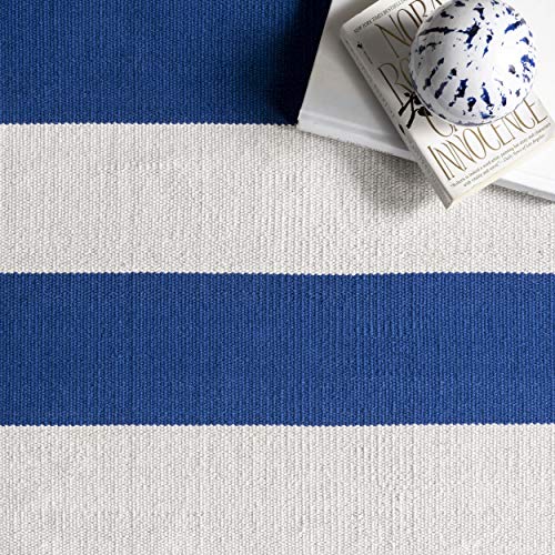 nuLOOM Sea Breeze Flatwoven Regent Stripes Area Rug, 3' x 5', Blue