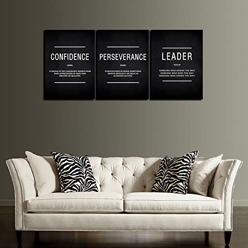 BWSPACE Inspirational Wall Art, Motivational Canvas Wall Art, Grind Hustle Wall Art 3 Pieces Wall Art Decorations for Office Living Room and Bedroom Decor (36" W x 16" H, CPL)