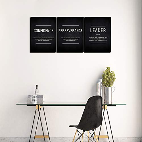 BWSPACE Inspirational Wall Art, Motivational Canvas Wall Art, Grind Hustle Wall Art 3 Pieces Wall Art Decorations for Office Living Room and Bedroom Decor (36" W x 16" H, CPL)