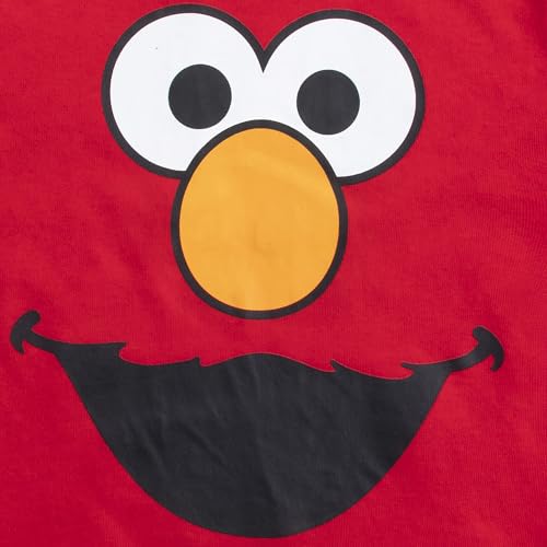 Sesame Street Boys’ Elmo and Cookie Monster Tee and Short Set for Infant and Toddler – Red/Blue