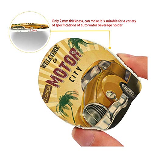 Snilety Skull Design 2pcs Car Coasters for Drinks Cup Coaster Rubber Car Cup Pad Mat Car Accessories for Car Living Room Kitchen Office to Protect Car and Furniture