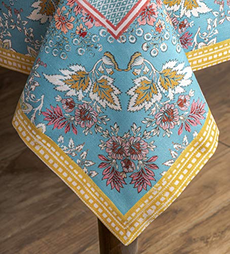 Maison d' Hermine Table Cloth 100% Cotton 60"x90" Decorative Tablecover Washable Rectangle Easter Tablecloths for Dining, Buffet Parties & Wedding Use, Marquise - Spring/Summer