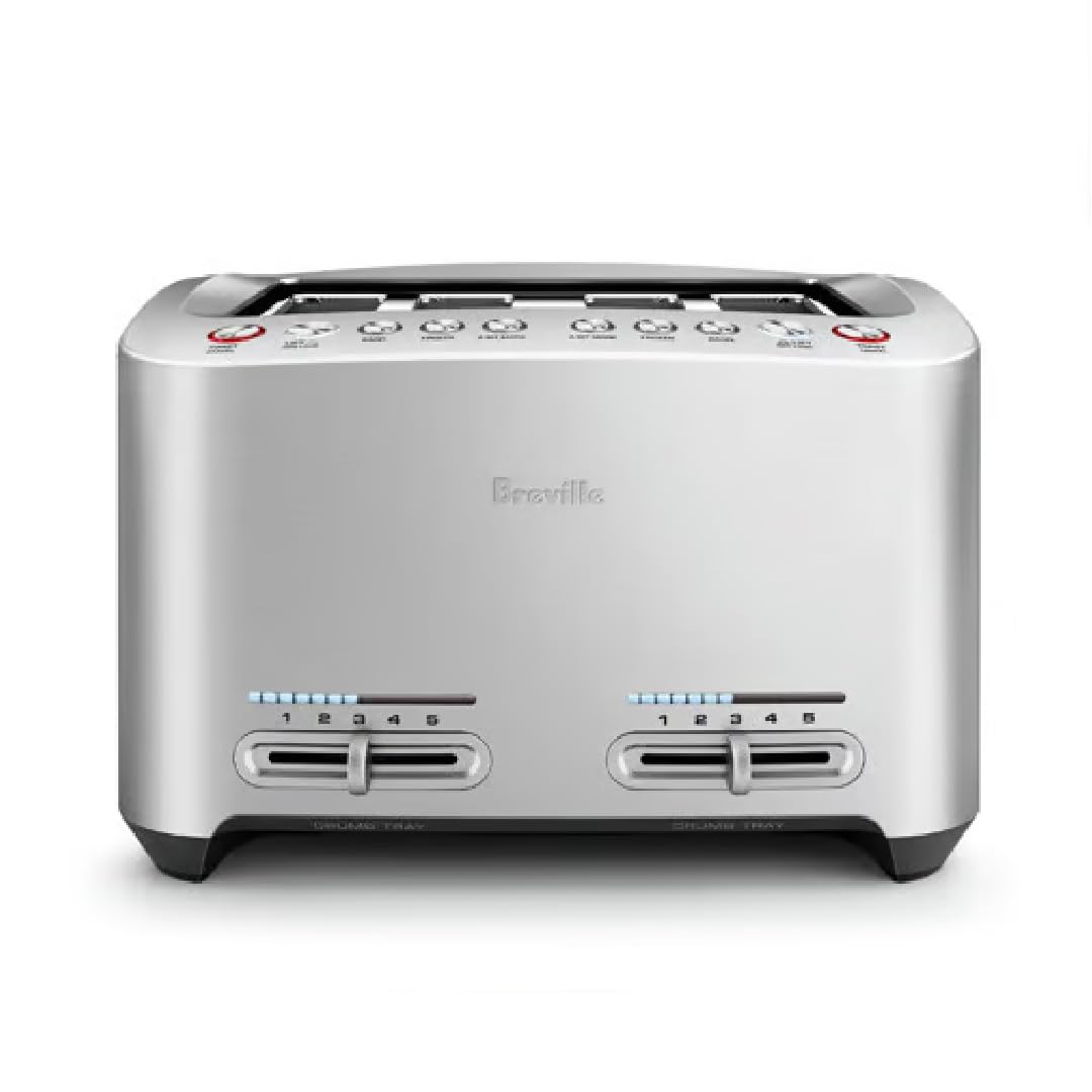 Breville BTA840XL Die-Cast 4-Slice Smart Toaster, Stainless Steel