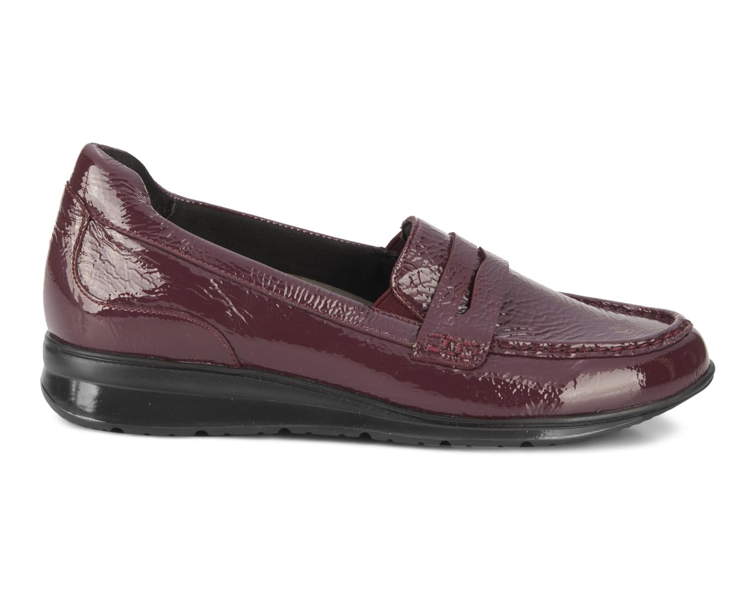 Ros Hommerson Women's DANNON Comfortable & Supportive Penny Loafer Berry Crinkle Patent 7.5 US X-Wide (WW 2E)