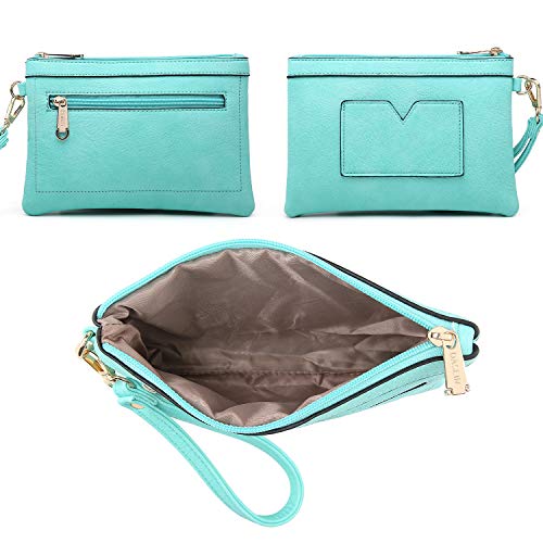 Dasein Purses Handbags for Women Satchel Vegan Leather Shoulder Bags Work Tote for Ladies with Matching Clutch (Turquoise)