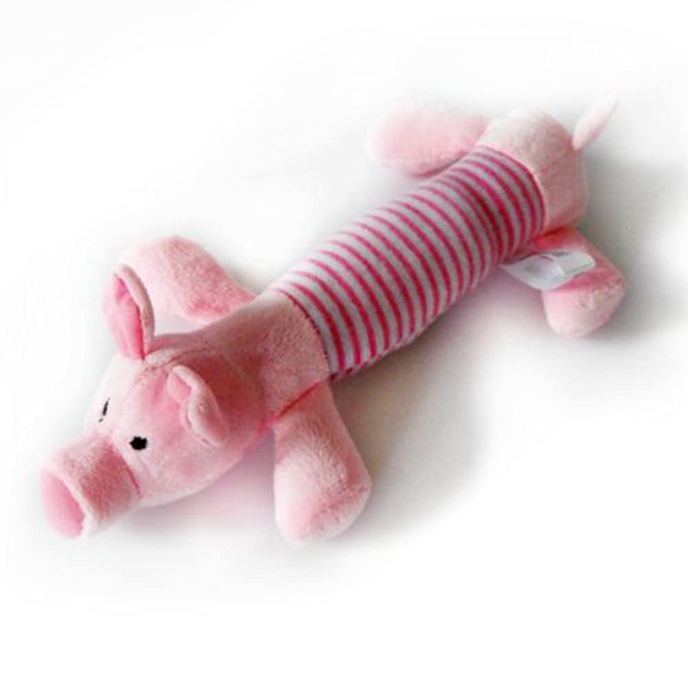 Bluelanss Dog Squeaky Toy, Pet Toy Crinkle Dog Toy Stuffed Animals Dog Plush Toy Dog Chew Toy for Small Dogs Medium Dogs Squeeky Doggie Toy Puppy Toy Squeak Interactive Teething Toy Pink Pig