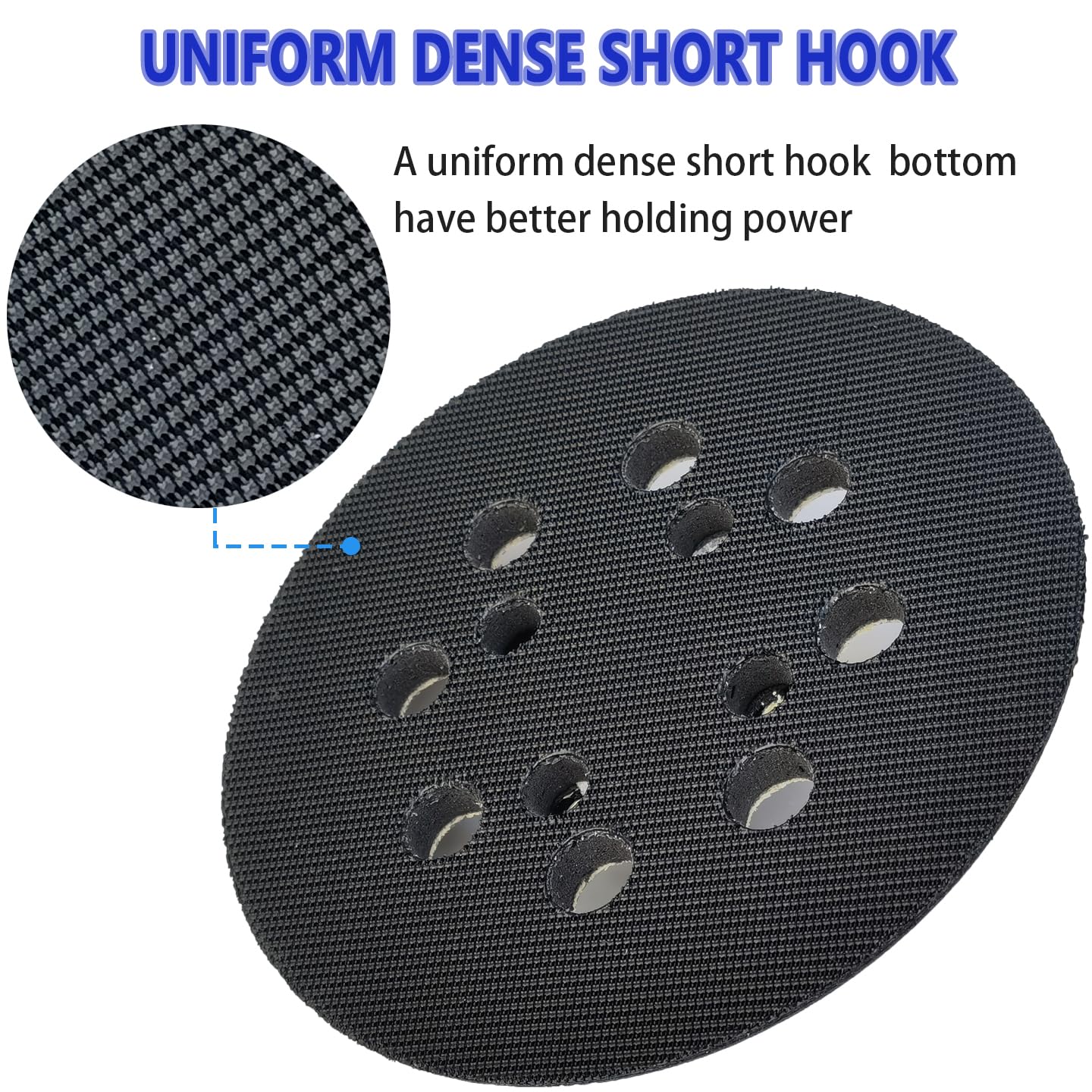 2 Pack 5 inch 8 Holes Sander Backing Pad, Hook and Loop, Replacement Pad for Random Orbit Sander